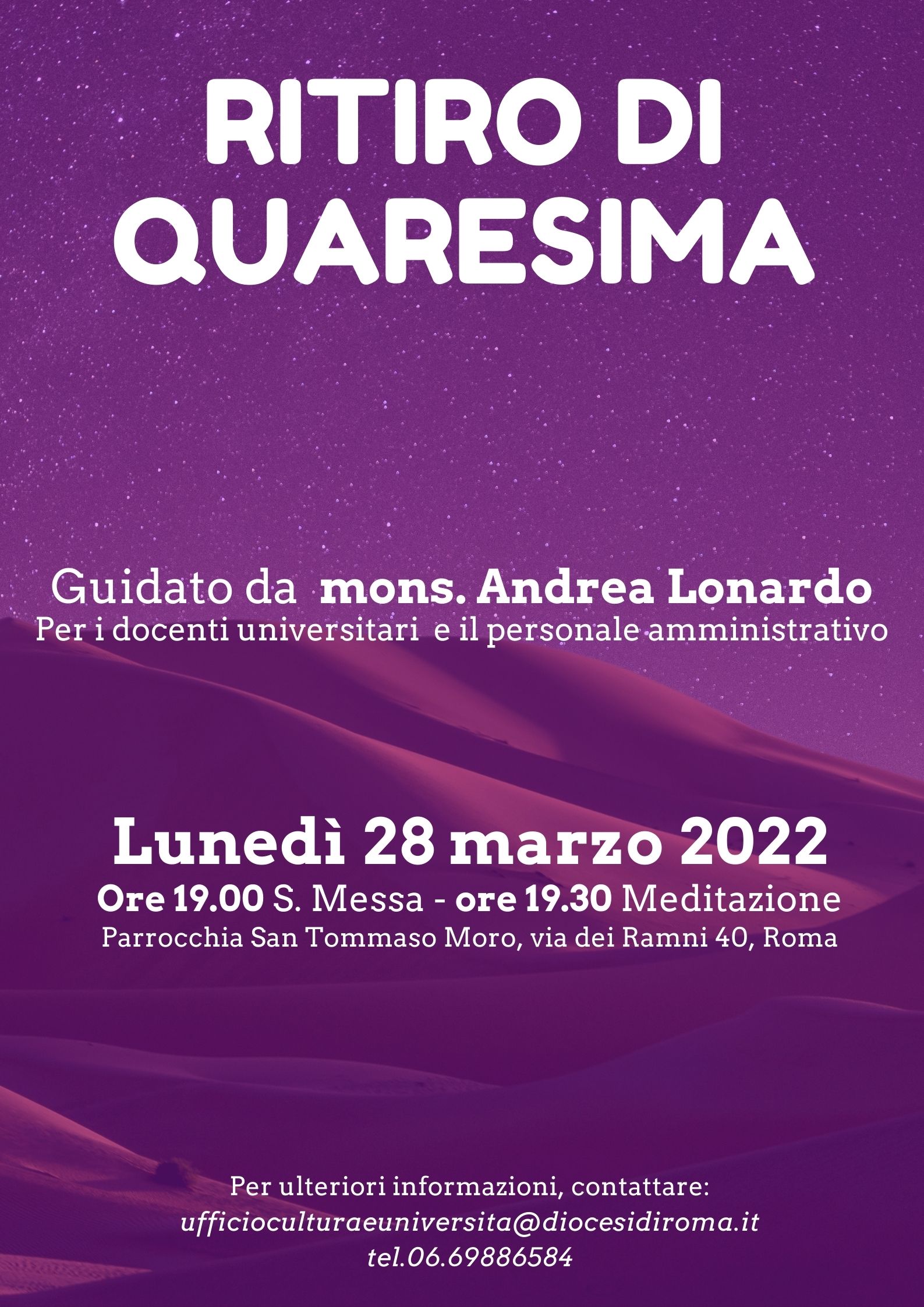 Ritiro di Quaresima per i docenti universitari – Ufficio per la ...